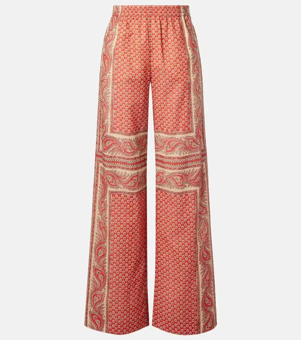 Valentino Garavani Printed Cotton Wide-leg Trousers - Multicoloured