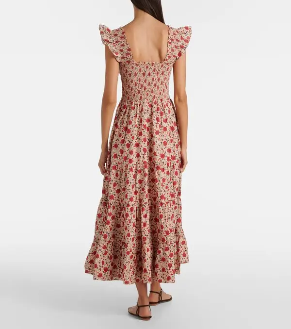 Rixo Kendall Floral Cotton Voile Midi Dress - Multicoloured