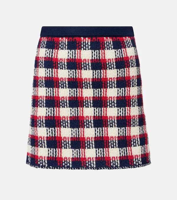 Valentino Garavani Checked Cotton Mini Skirt - Multicoloured
