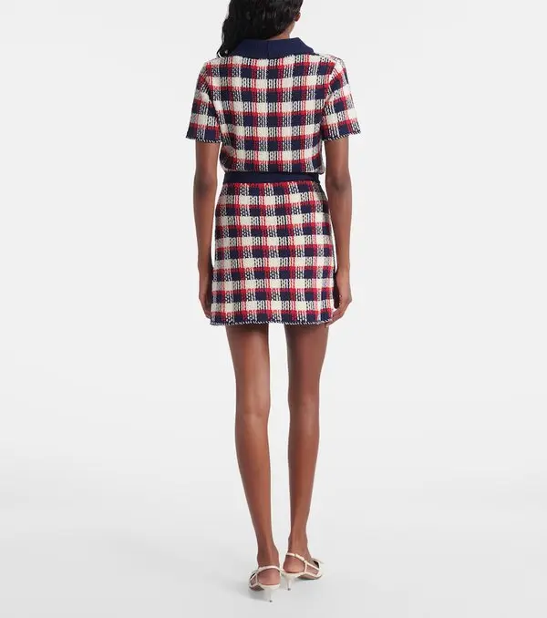 Valentino Garavani Checked Cotton Mini Skirt