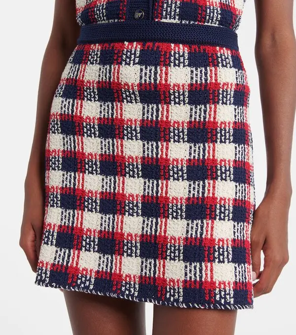 Valentino Garavani Checked Cotton Mini Skirt