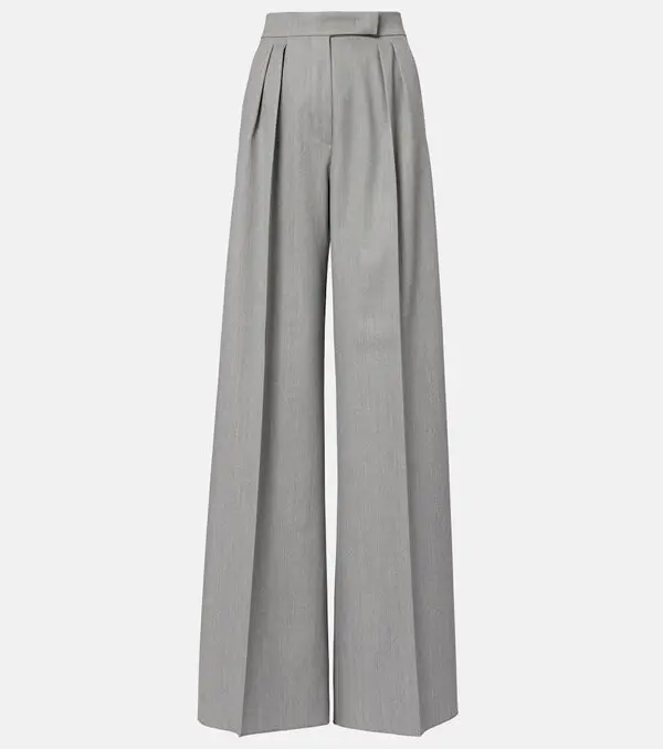 Max Mara Baden Virgin Wool Wide-leg Pants - Grey