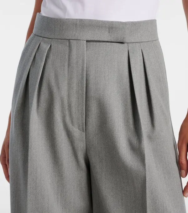 Max Mara Baden Virgin Wool Wide-leg Pants - Grey