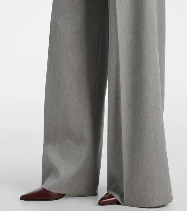 Max Mara Baden Virgin Wool Wide-leg Pants - Grey