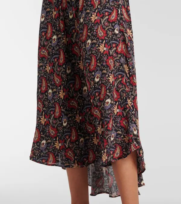 Rixo Amina Floral Crepe De Chine Midi Dress