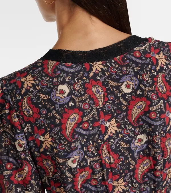 Rixo Amina Floral Crepe De Chine Midi Dress
