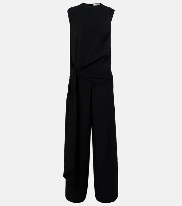 Alaïa Tie Gathered Jersey Jumpsuit