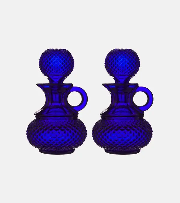 CABANA Galeano Glass Oil And Vinegar Set - Blue