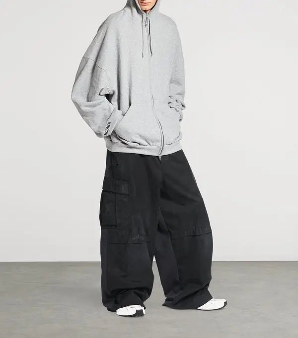 Balenciaga Oversized Alien Cotton Hoodie