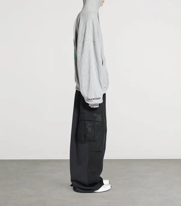 Balenciaga Oversized Alien Cotton Hoodie