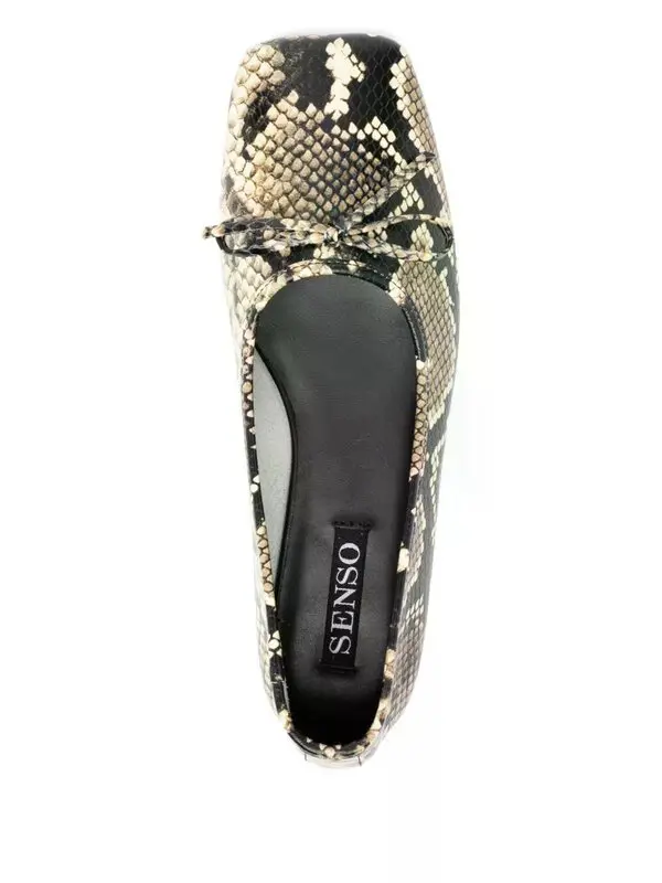 Senso Becca Vi Ballet Flats With Bow Detailing And Snakeskin Print