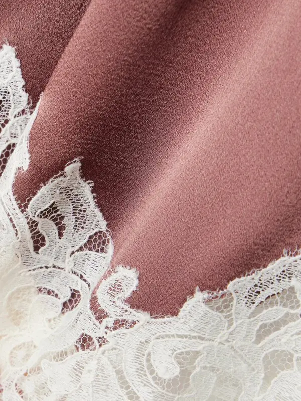 Stella McCartney Lace-trimmed Satin Midi Wrap Skirt - Pink