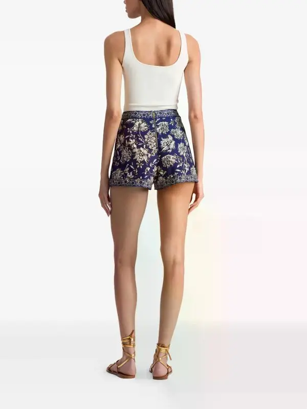 Alice + Olivia Hera Floral-print High-waisted Shorts