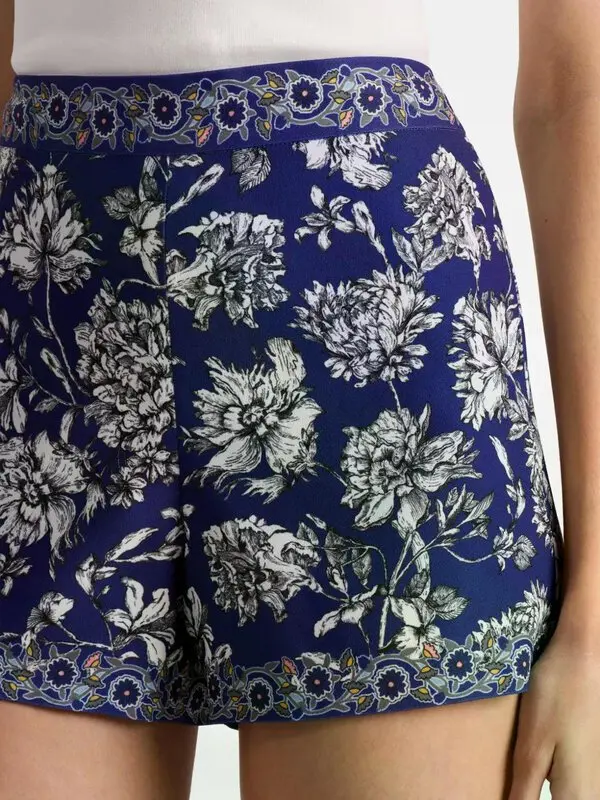 Alice + Olivia Hera Floral-print High-waisted Shorts