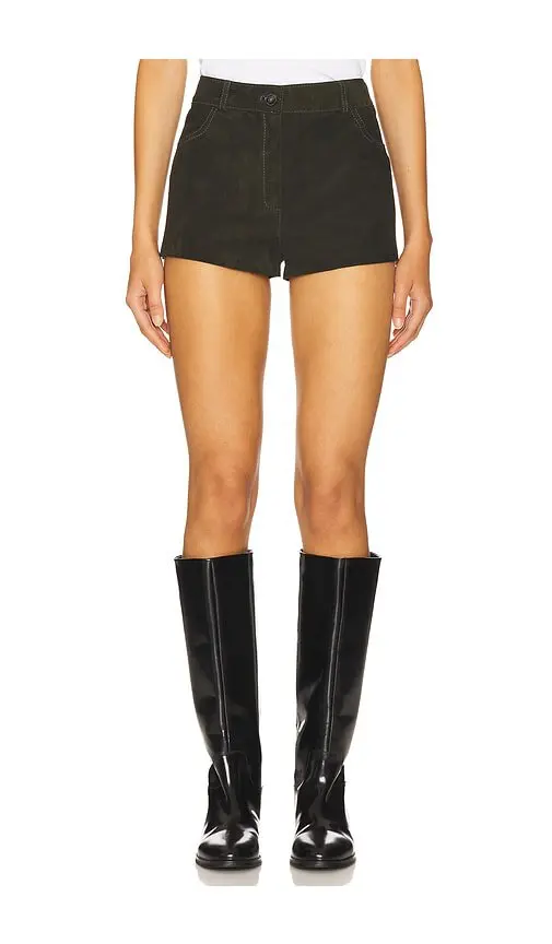 ZUT X Revolve Suede Waistband Shorts - Olive