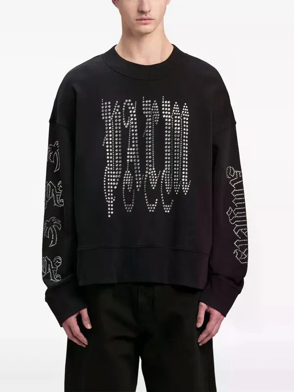 Palm Angels Studded-logo Cotton Sweatshirt