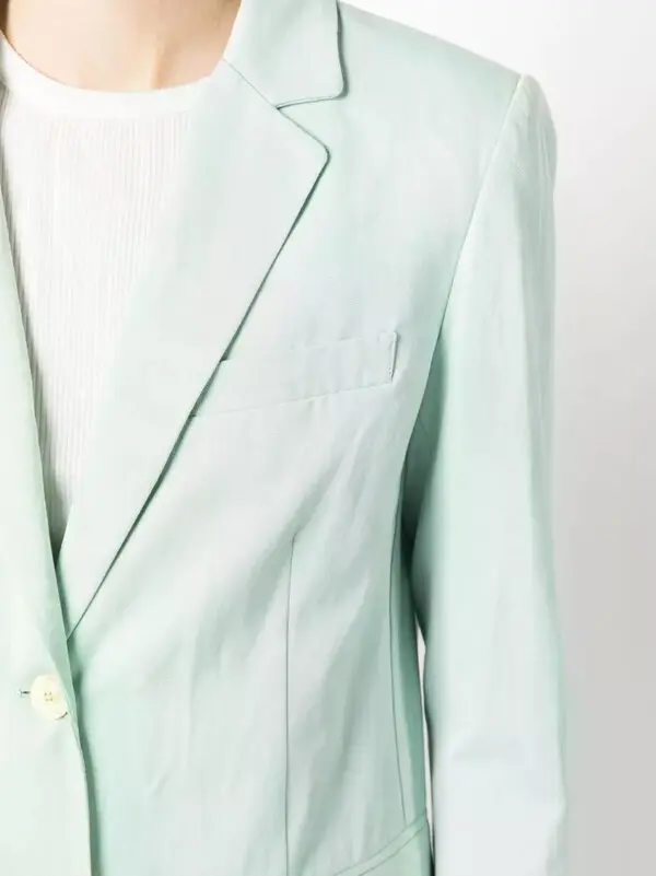TWINSET Cotton Blend Single-breasted Blazer - Green
