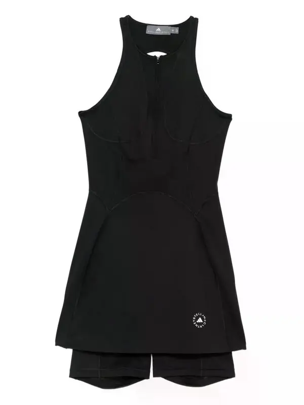 Adidas By Stella McCartney Zip-front Panelled Dress - Black