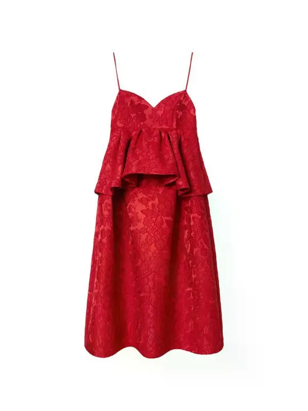 La DoubleJ Satine Floral Jacquard Midi Dress