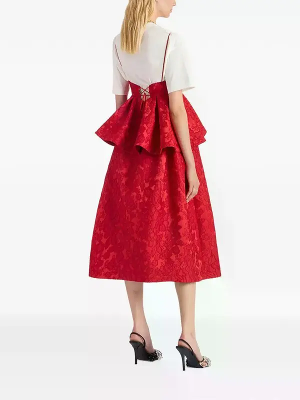 La DoubleJ Satine Floral Jacquard Midi Dress