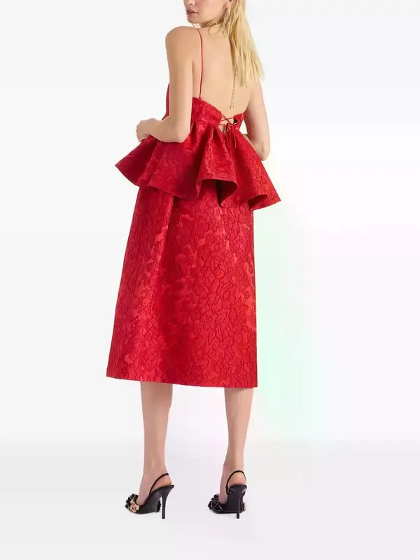La DoubleJ Satine Floral Jacquard Midi Dress