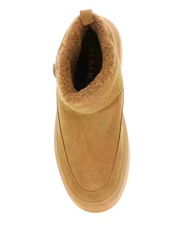 Pinko Suede Platform Boots - Neutrals