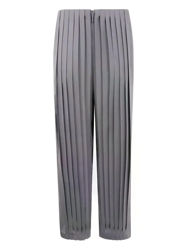 Giorgio Armani Pleated Silk Trousers - Grey