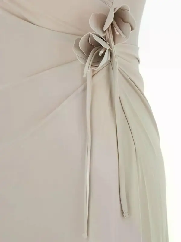 Coperni One-shoulder Gown With Flower Embellishment