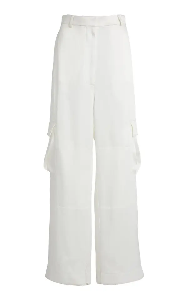 Stella McCartney Mixed Poplin Satin Trouser - Neutral