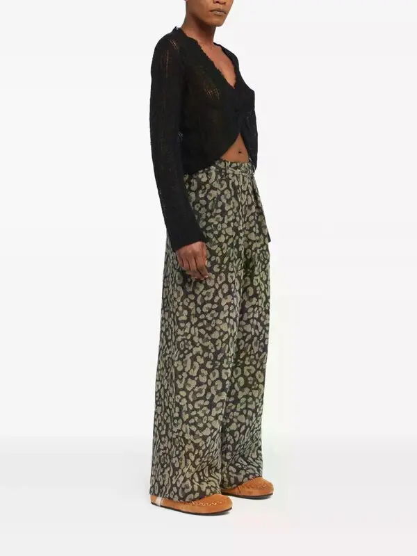 Alanui Seattle Pleated Leopard-print Jeans