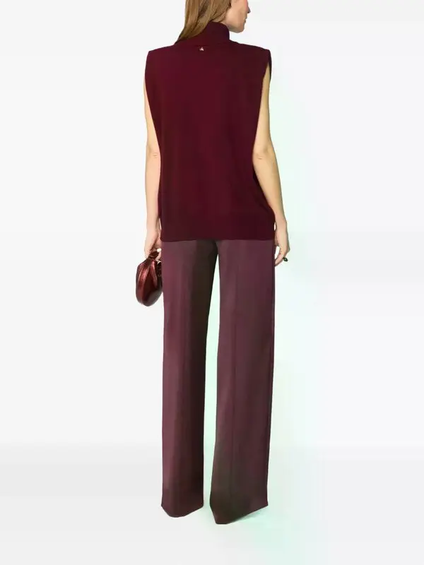 GENNY High-neck Sleeveless Vest - Red