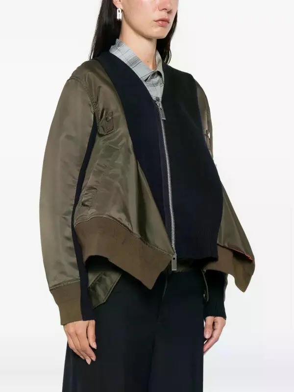 Sacai Knitted-panel Bomber Jacket