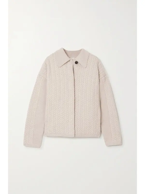 Le Kasha Bilbao Cable-knit Cashmere Cardigan - Neutrals