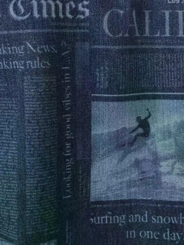 Palm Angels Newspaper-print Denim Shirt