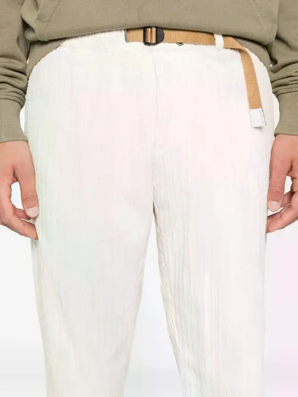 WHITE SAND Belted Corduroy Trousers