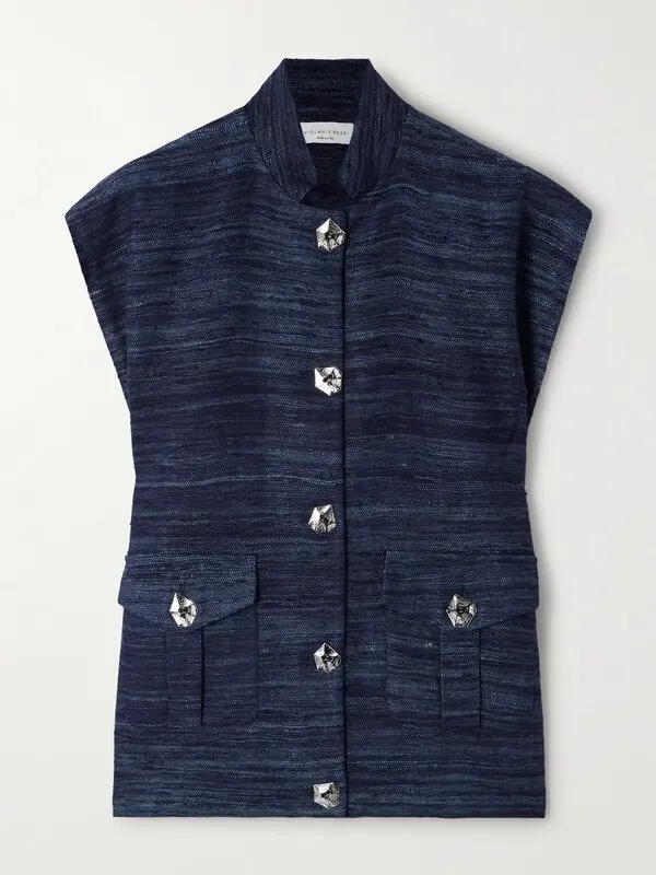 VIOLANTE NESSI Milly Silk-tweed Vest