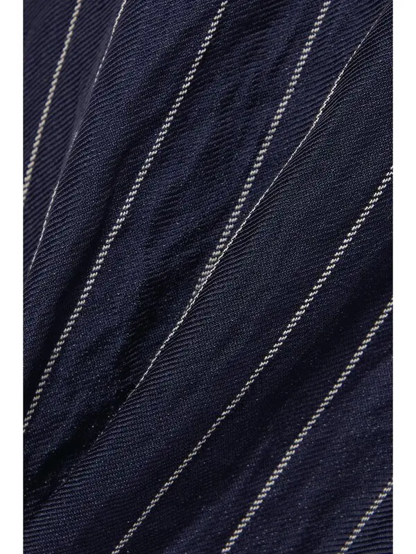 Lafayette 148 New York Sullivan Pinstriped Metallic Twill Straight-leg Trousers