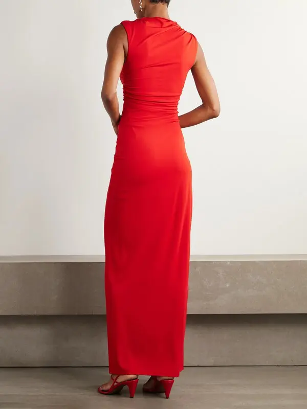 Simkhai Blaine Embellished Gathered Jersey Gown