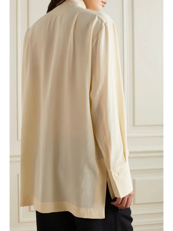THE ROW Peony Tie-detailed Silk Blouse