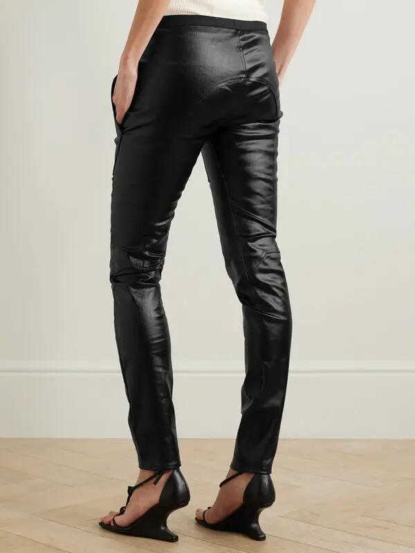 Rick Owens Coated Low-rise Skinny Jeans