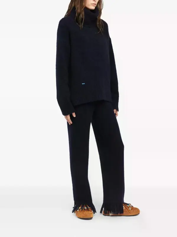 Alanui Ribbed-knit Turtleneck Sweater - Blue