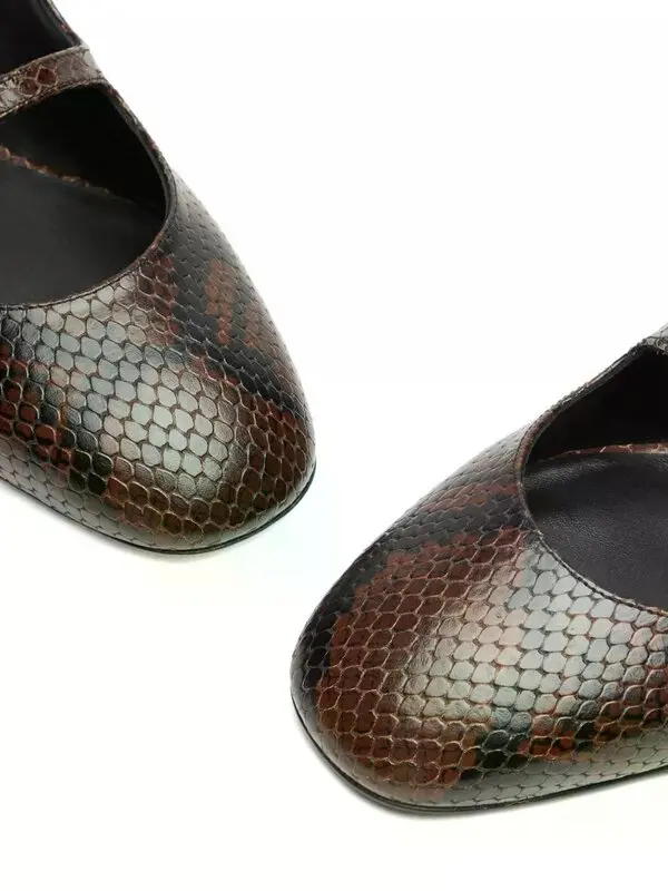 STUART WEITZMAN Snakeskin Effect Slingback Flats