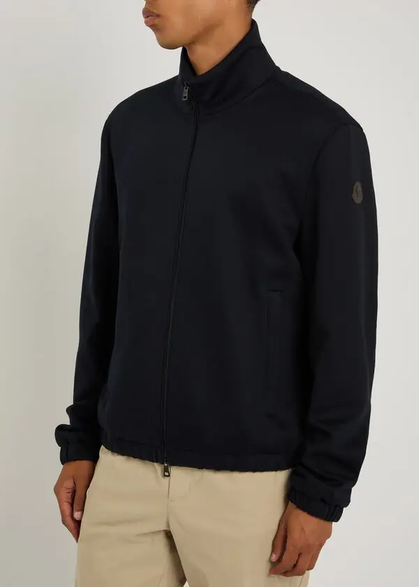 Moncler Cotton-blend Jacket With High Neck And Zip Fastening