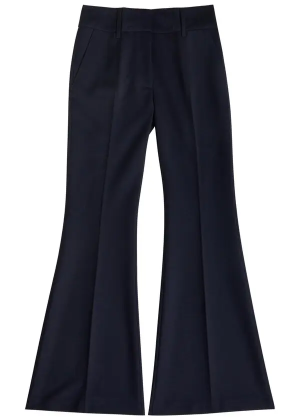 Gabriela Hearst Rhein Wool Flared Trousers - Navy