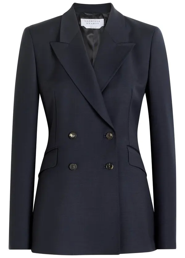 Gabriela Hearst Double-breasted Wool Blazer - Navy