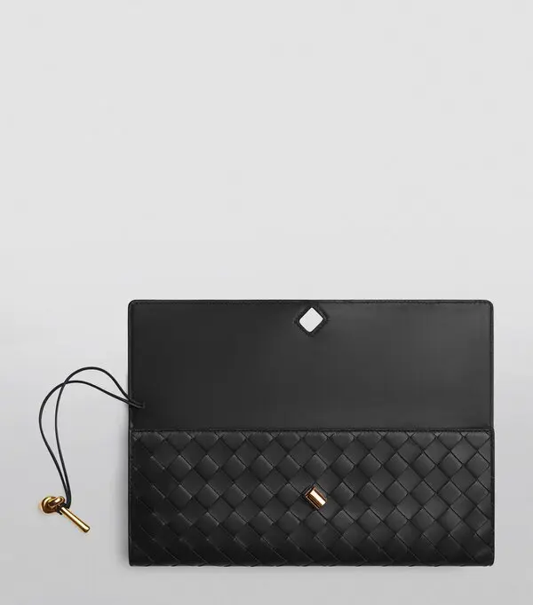 Bottega Veneta Intrecciato Leather Andiamo Clutch Bag - Black