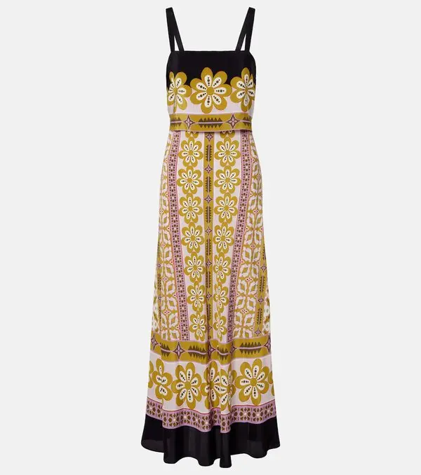 La DoubleJ Printed Silk Crepe De Chine Maxi Dress - Multicoloured