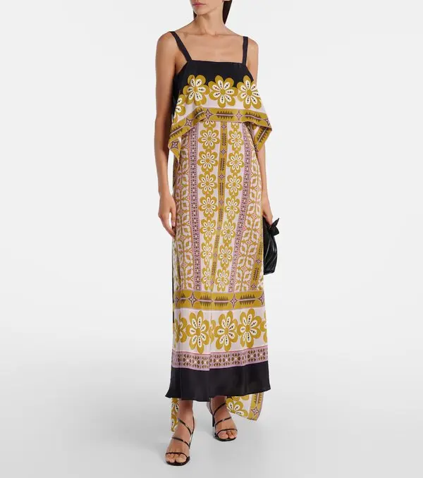 La DoubleJ Printed Silk Maxi Dress