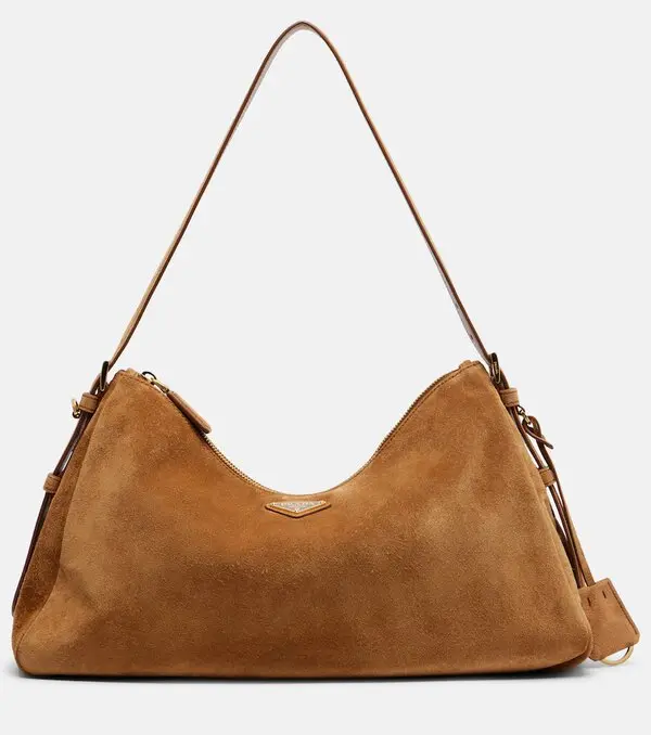 Prada Suede Shoulder Bag - Brown
