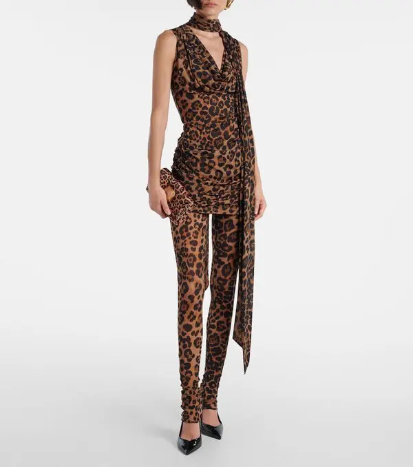 Blumarine Sleeveless Leopard-print Jersey Top